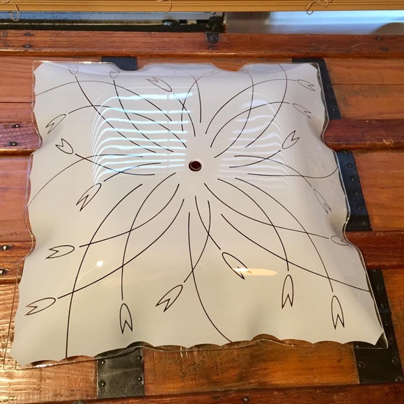 Other | 626 Mid Century Modern Square Fluted Glass Ceiling Light ...